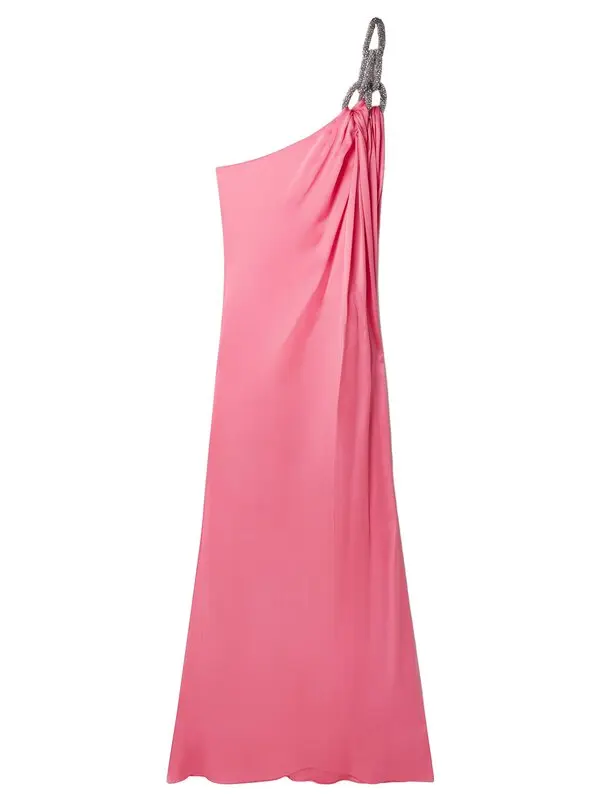 Stella McCartney Falabella Crystal Chain One-shoulder Gown - Bright Pink