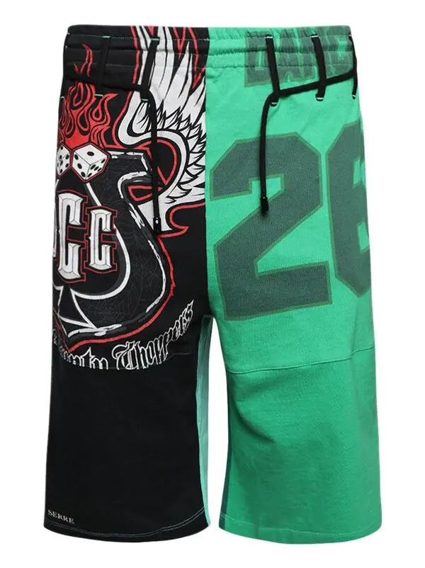 MARINE SERRE Regenerated Graphic T-shirt Shorts - Bright Green