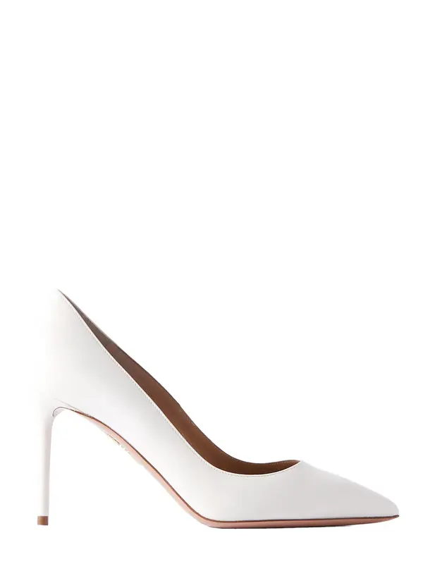 AQUAZZURA Purist 85 Leather Pumps - White
