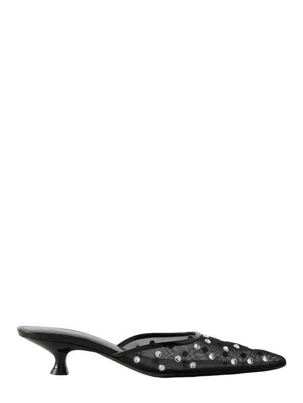 Khaite Minna Crystal-embellished Tulle Mules - Black