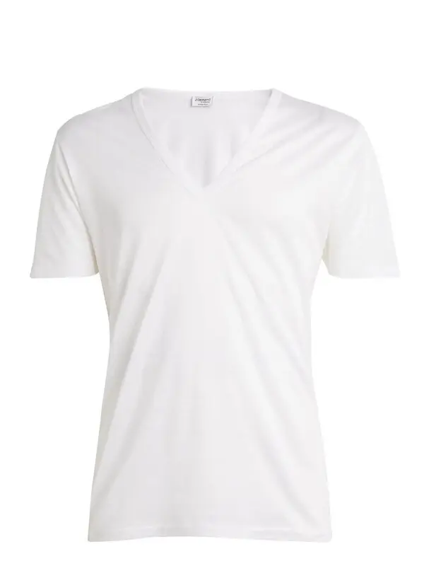Zimmerli Cotton V-neck T-shirt - White