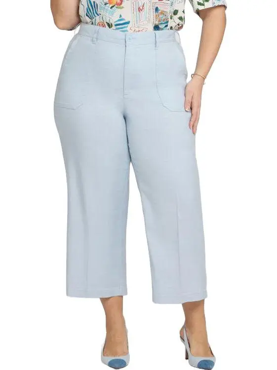 NYDJ Utility Wide Leg Capri Pants - Blue Clover