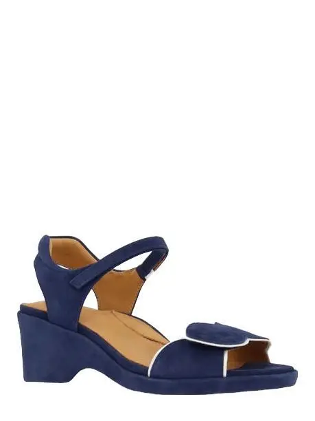 L'AMOUR DES PIEDS Marora Wedge Sandal - Navy/ White