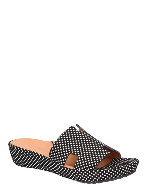 L'AMOUR DES PIEDS Catiana Wedge Sandal - Black/white