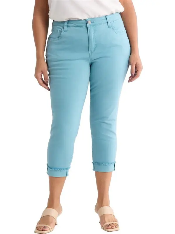 Kut From The Kloth Amy Crop Slim Straight Leg Jeans - Cyan