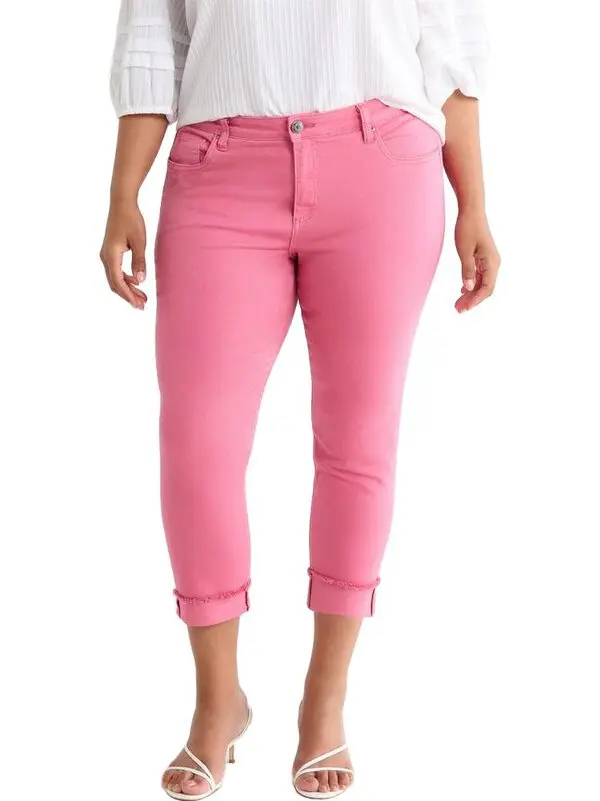 Kut From The Kloth Amy Crop Slim Straight Leg Jeans - Flamingo