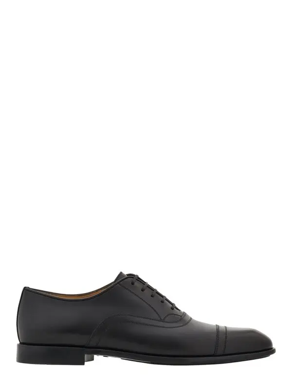 FERRAGAMO Oxford With Toe Cap - Black