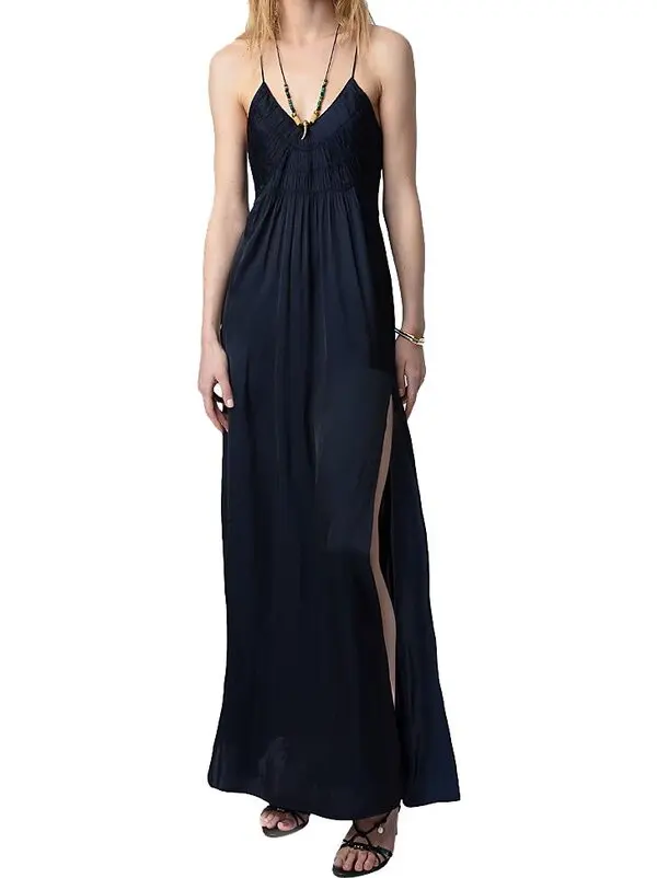 Zadig&Voltaire Rayonne Satin Maxi Dress - Encre