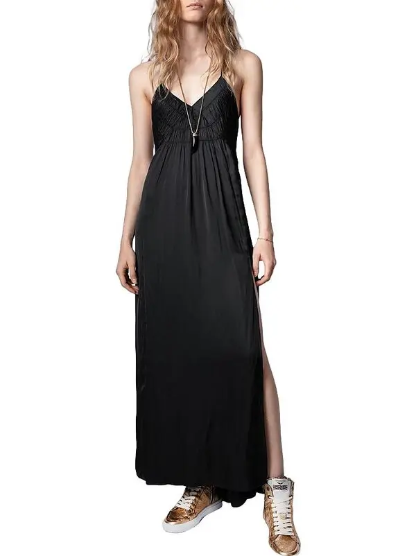 Zadig&Voltaire Rayonne Satin Maxi Dress - Noir