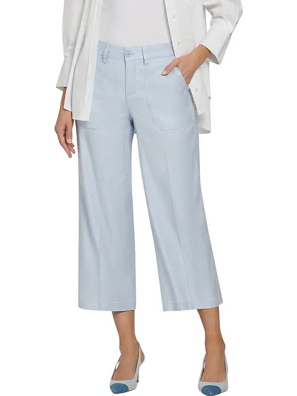 NYDJ Wide Leg Cropped Pants - Blue Clove