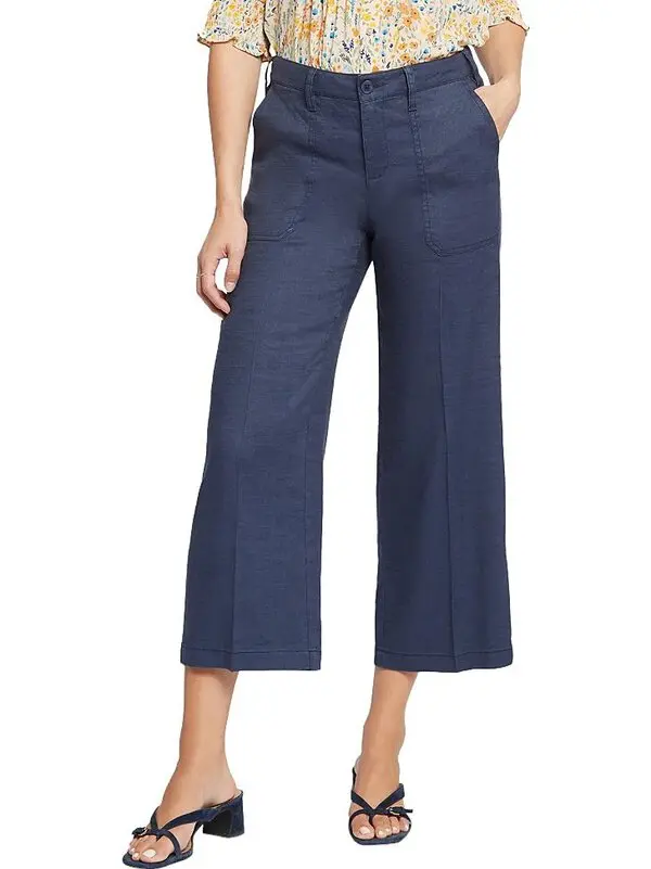NYDJ Wide Leg Cropped Pants - Oxford Navy