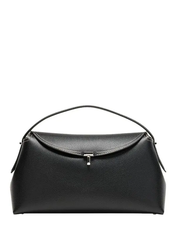 TOTEME T-lock Top Handle Bag In Pebble Grain Leather - Black
