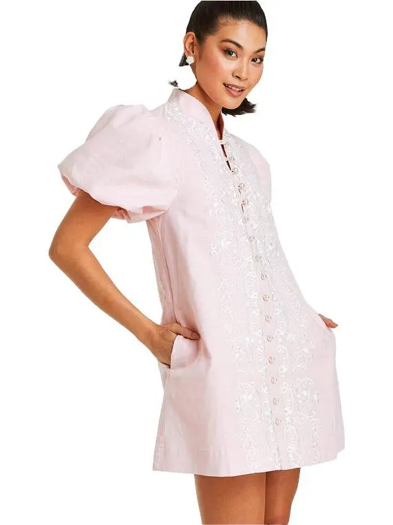 Mestiza New York Elliana Barong Mini Dress - Pink