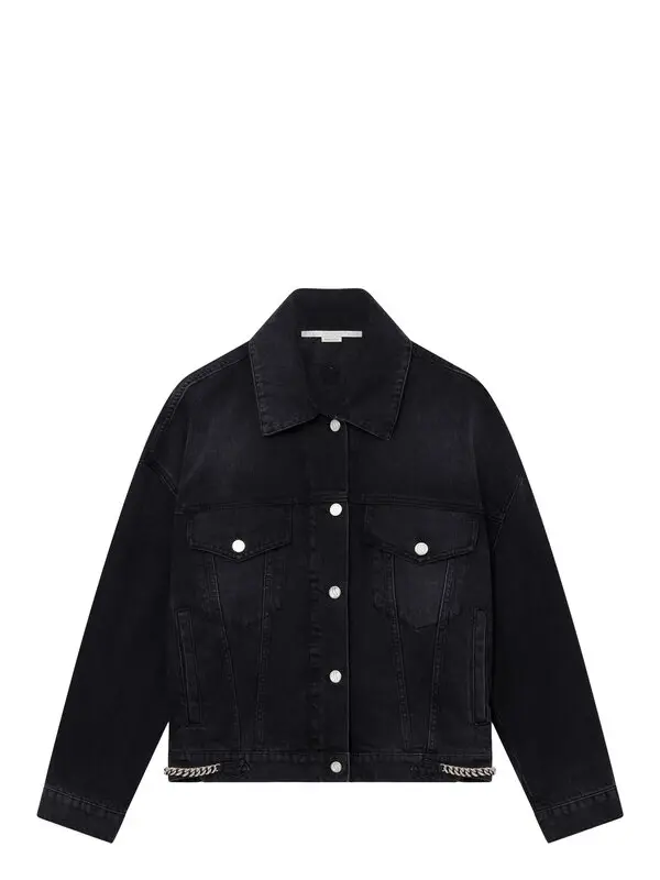 Stella McCartney Falabella Oversized Denim Jacket - Black