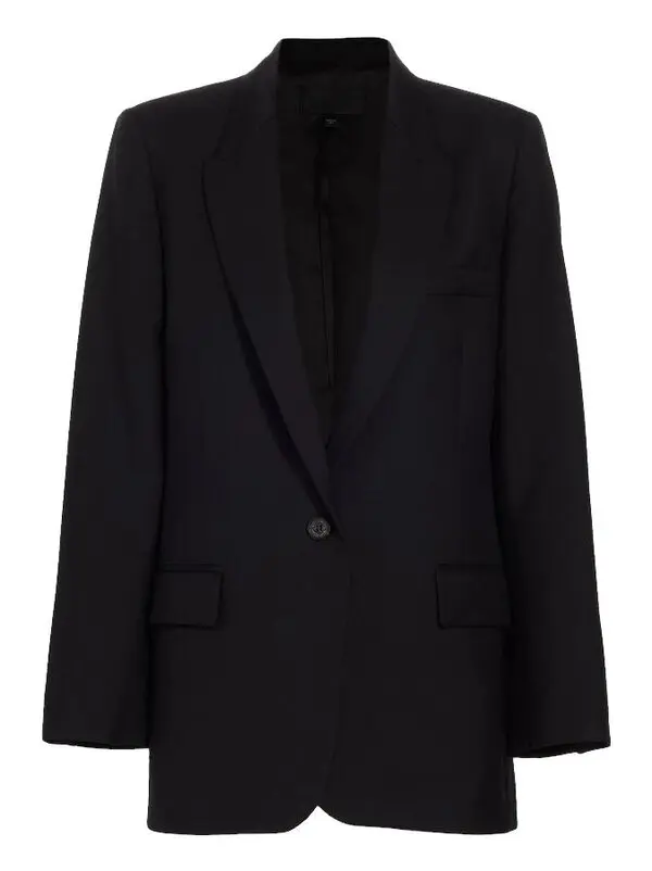 NILI LOTAN Diane Single-breasted Wool Blazer - Black