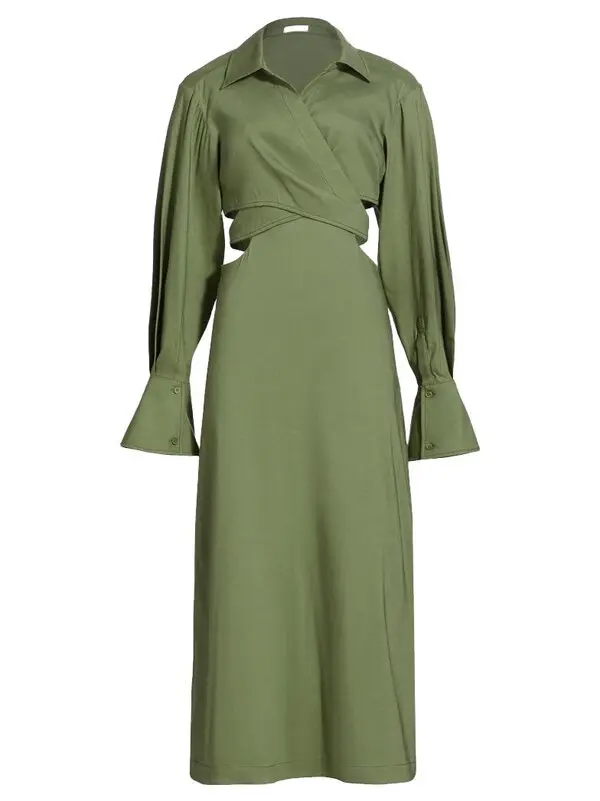Simkhai Giulia Linen-blend Wrap Maxi Dress - Verde