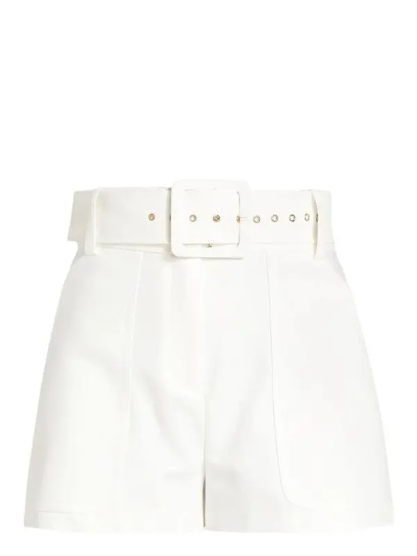 Ramy Brook Kasey Belted High-rise Shorts - Ivory