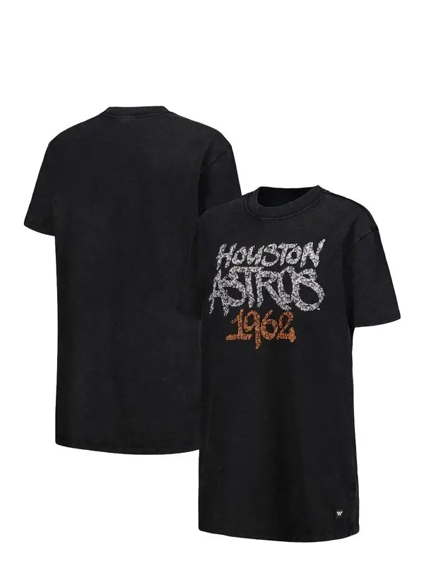 THE WILD COLLECTIVE Houston Astros T-shirt Dress - Black