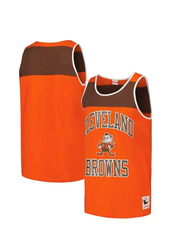 Mitchell & Ness Cleveland Browns Heritage Colorblock Tank Top - Orange