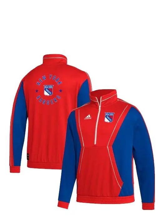 Adidas New York Rangers Team Classics Half-zip Jacket - Red
