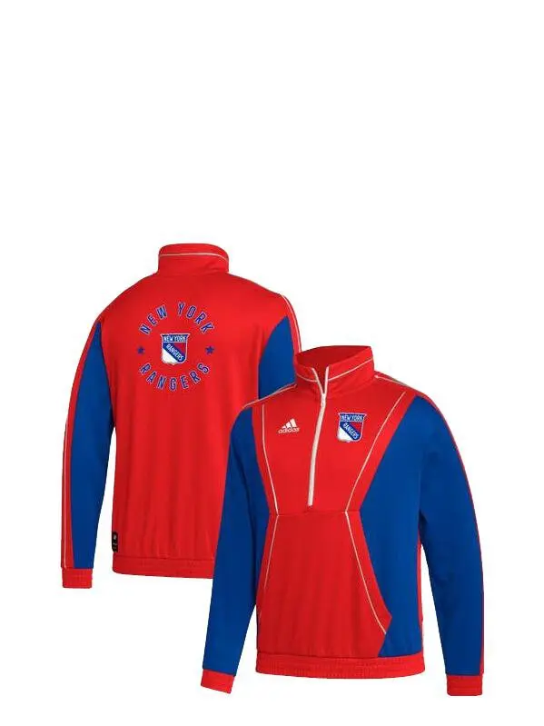 Adidas New York Rangers Team Classics Half-zip Jacket - Red