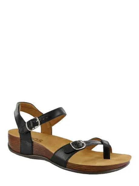 SAS Pampa Wedge Sandal - Black