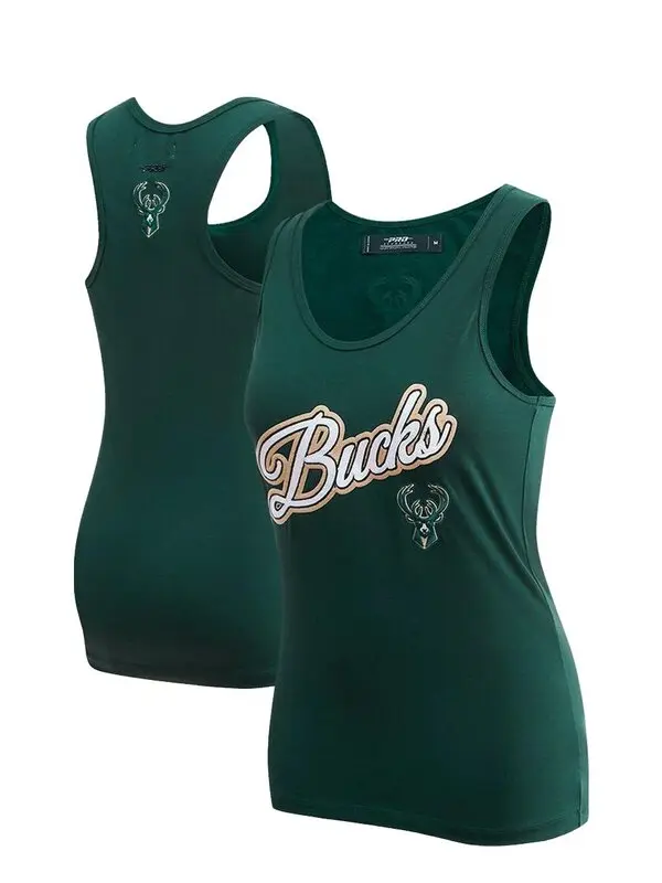 PRO STANDARD Milwaukee Bucks Script Tank Top - Hunter Green