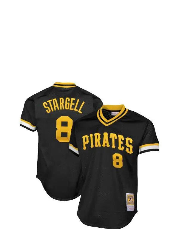 Mitchell & Ness Willie Stargell Pittsburgh Pirates Cooperstown Collection Mesh Batting Practice Jersey - Black