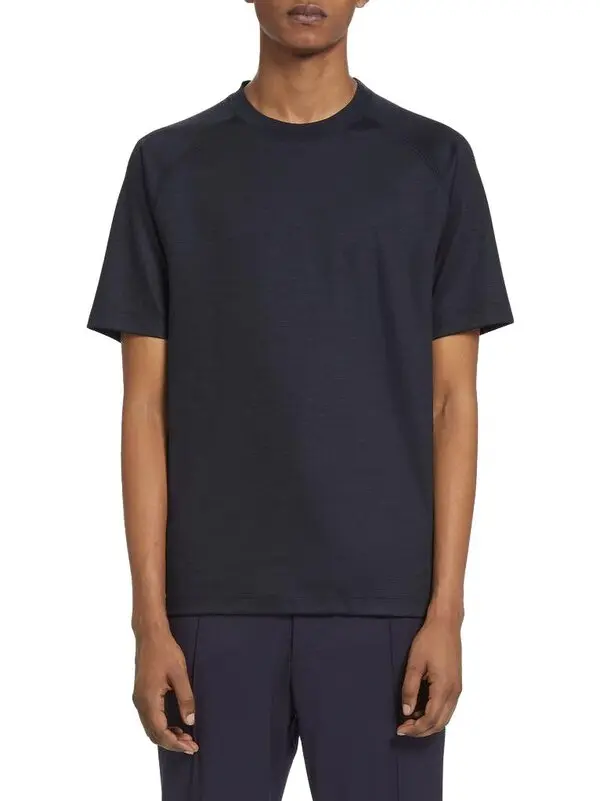 Zegna High Performance™ Short Sleeve Wool T-shirt - Navy