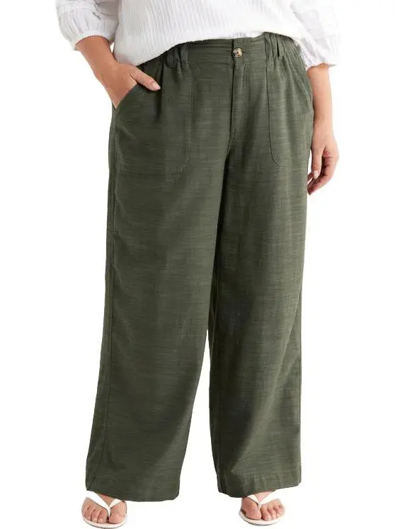 Wit & Wisdom Sky Rise Paperbag Waist Pants - Midnight Olive