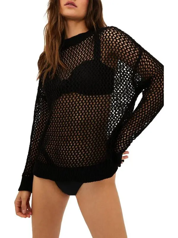 Beach Riot Hilary Long Sleeve Knit Tunic - Black