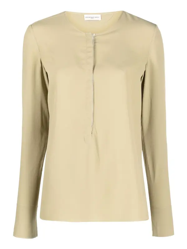Veronique Leroy Round-neck Long-sleeve Blouse - Green