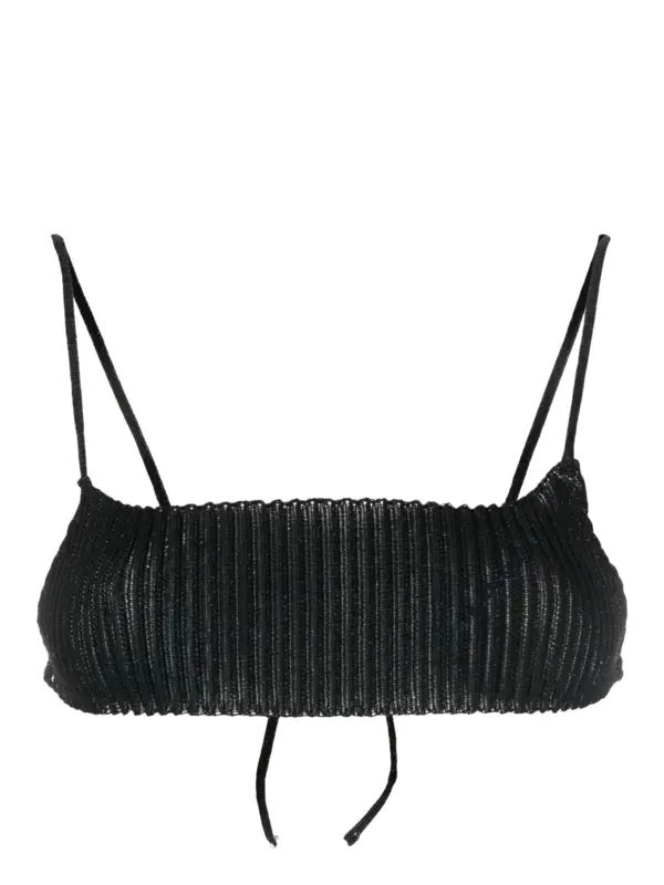 A. ROEGE HOVE Emma Ribbed-knit Bra Top - Black