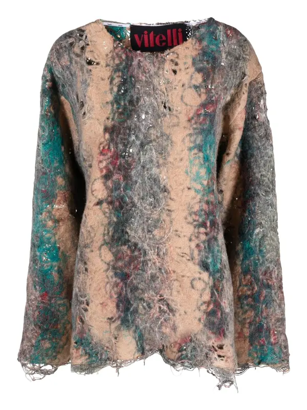 VITELLI Distressed-effect Doomboh® Jumper - Neutrals