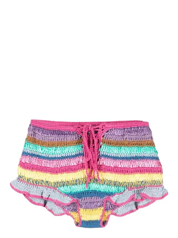 Celiab Corallo Knitted Mini Shorts - Pink