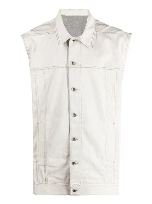 Rick Owens Sleeveless Denim Vest - Grey