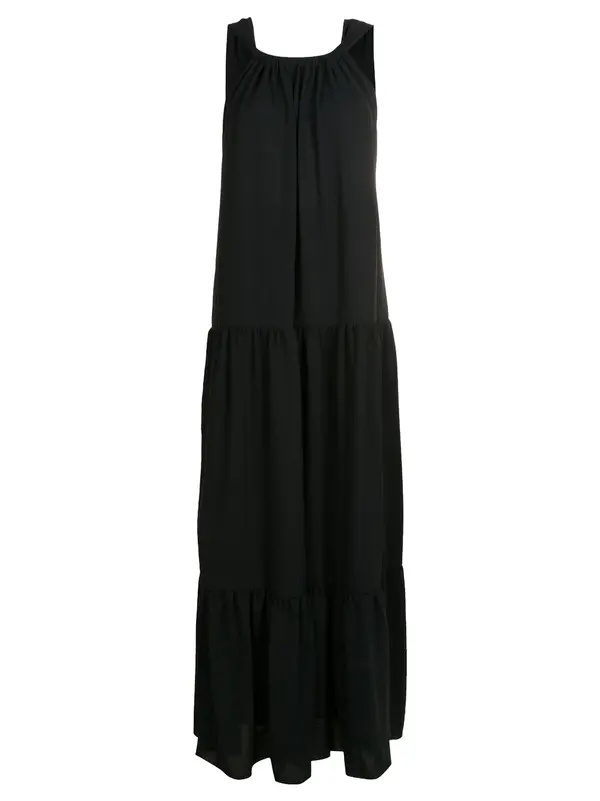 OLYMPIAH Flow Tiered Maxi Dress - Black