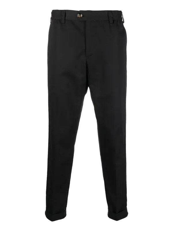 PT TORINO Cropped Tapered Trousers - Black