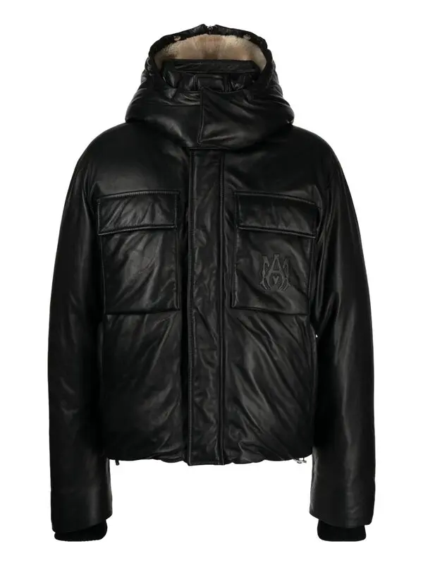Amiri Leather Puffer Jacket - Black