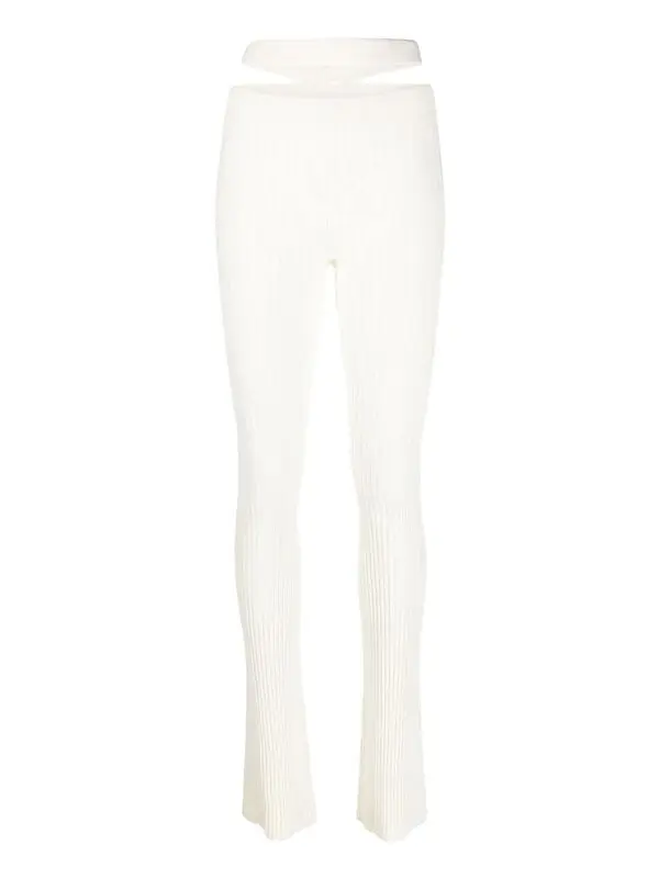 ANDREĀDAMO High-waisted Cut-out Trousers - Neutrals