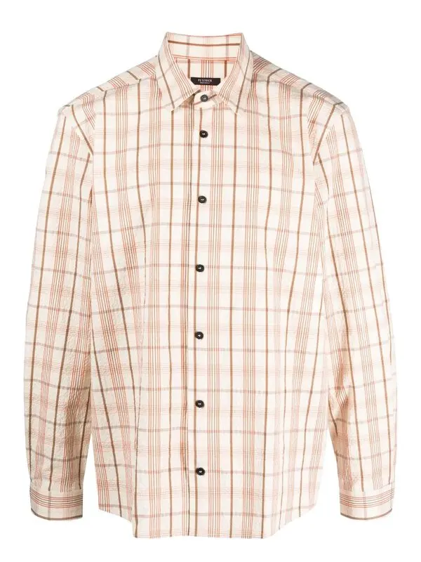 Peserico Check-pattern Long-sleeve Shirt - Neutrals