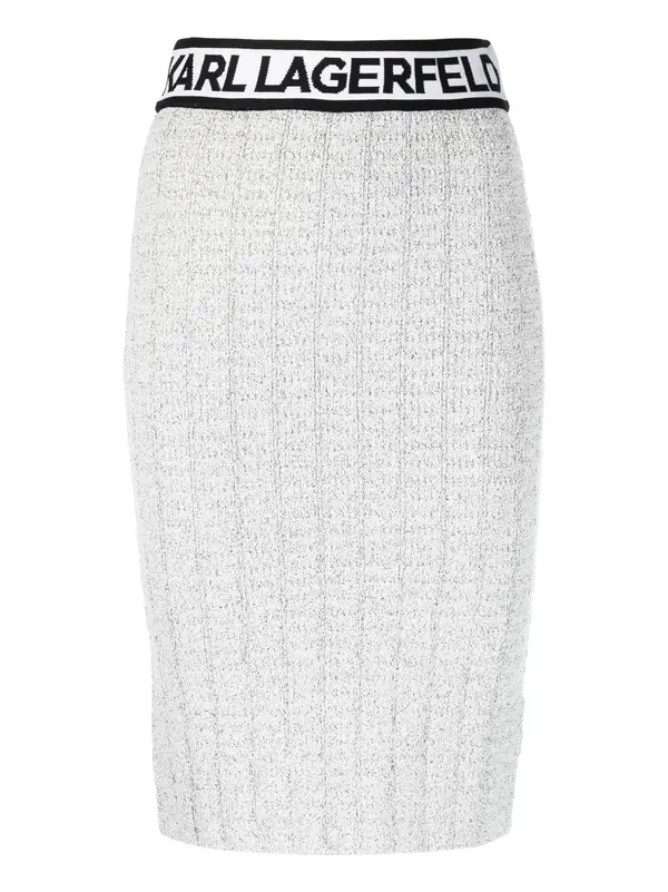 Karl Lagerfeld Logo-waistband Knitted Skirt - Black