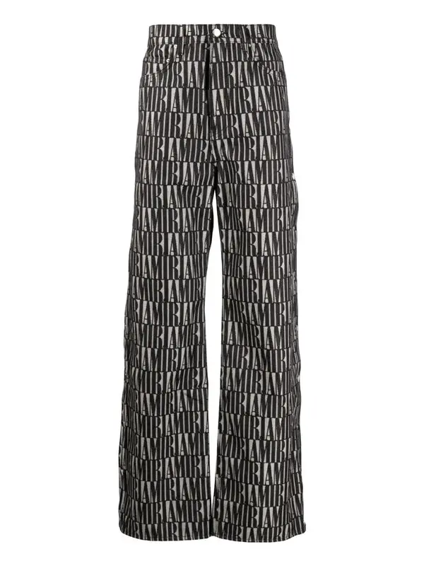 Amiri Logo-print Straight-leg Trousers - Black