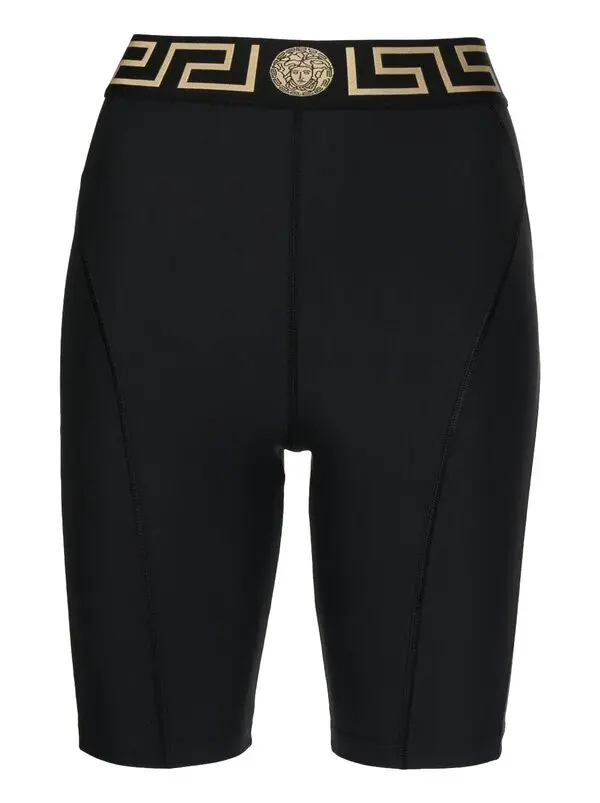 Versace Logo-band Above-knee Shorts - Black