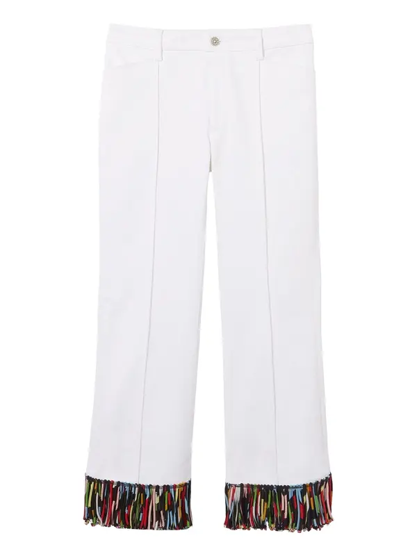 Emilio Pucci Fringe-detailing Cropped Trousers - White