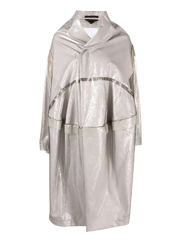 Comme Des Garçons Asymmetric Embossed Raincoat - Grey