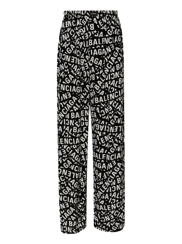 Balenciaga Logo-print Pajama Pants - Black