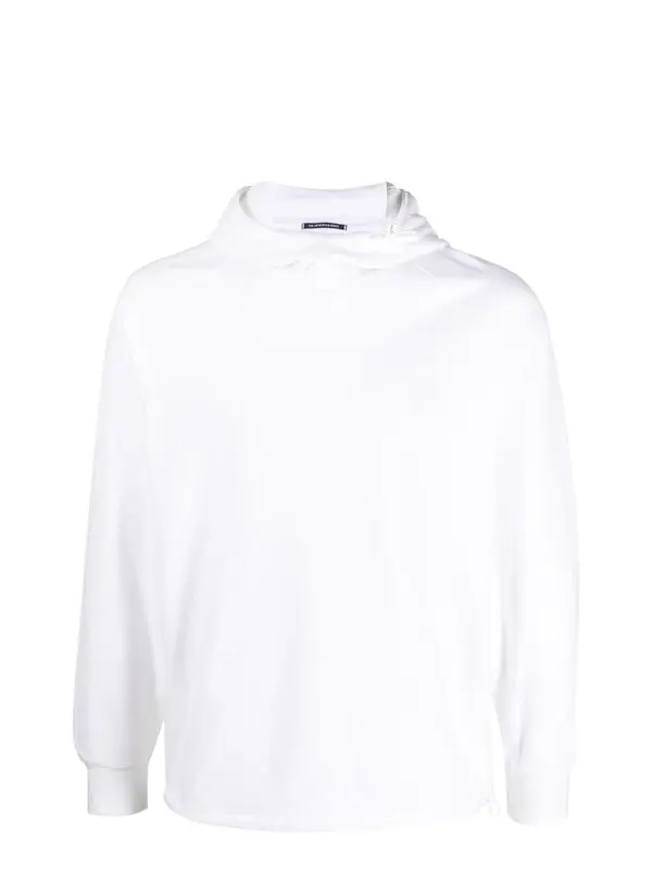 C.P. COMPANY Logo-patch Long-sleeve Hoodie - White