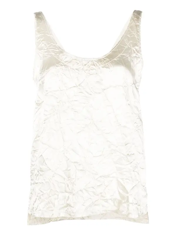 LANVIN V-back Crinkled-effect Top - White