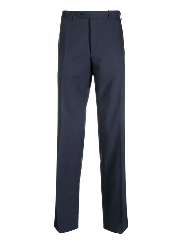 Canali Straight-leg Wool Trousers - Blue